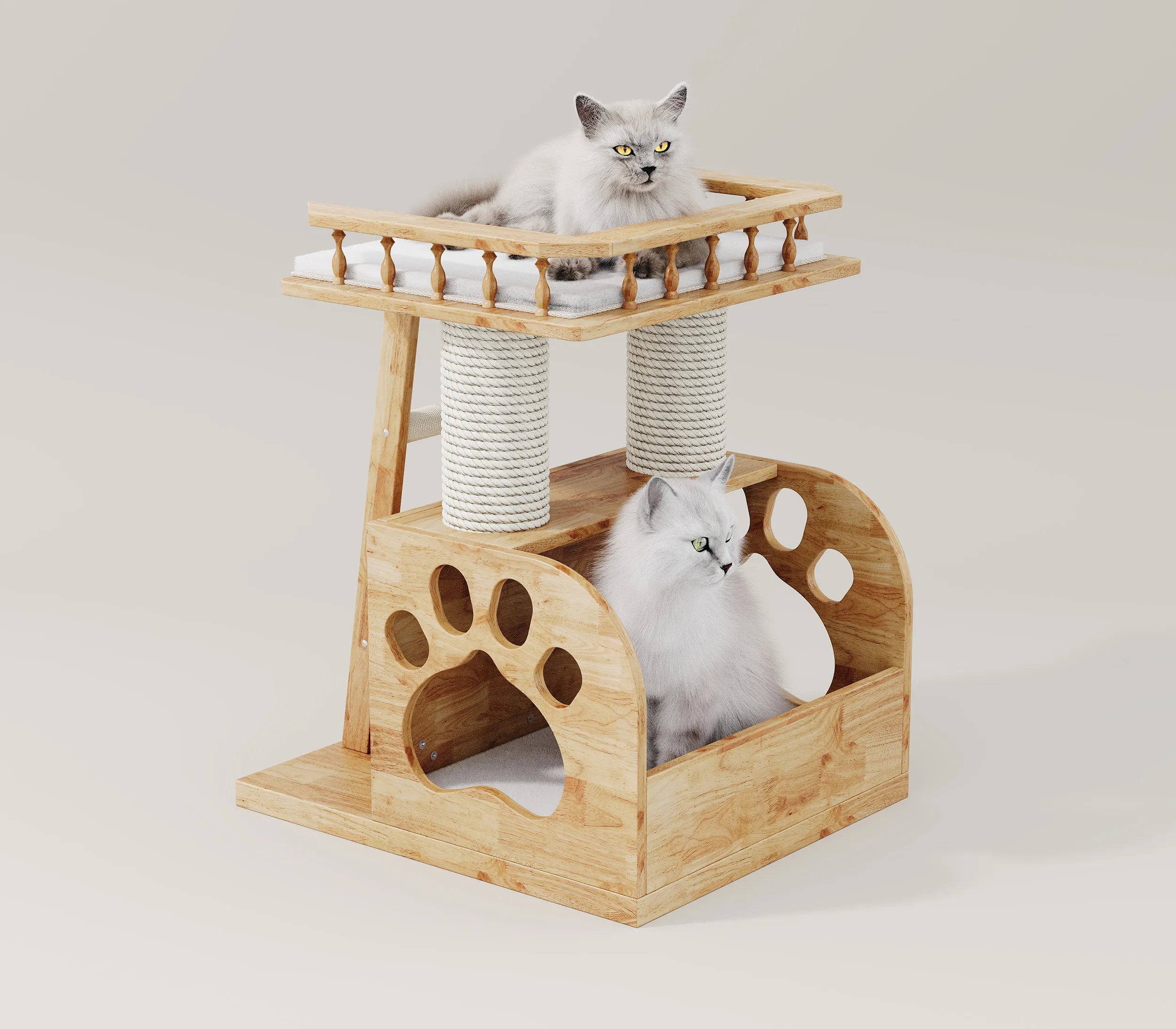 Small Cat Trees for Cats: Space-Saving, Solid Wood, and Loved by Cats ...